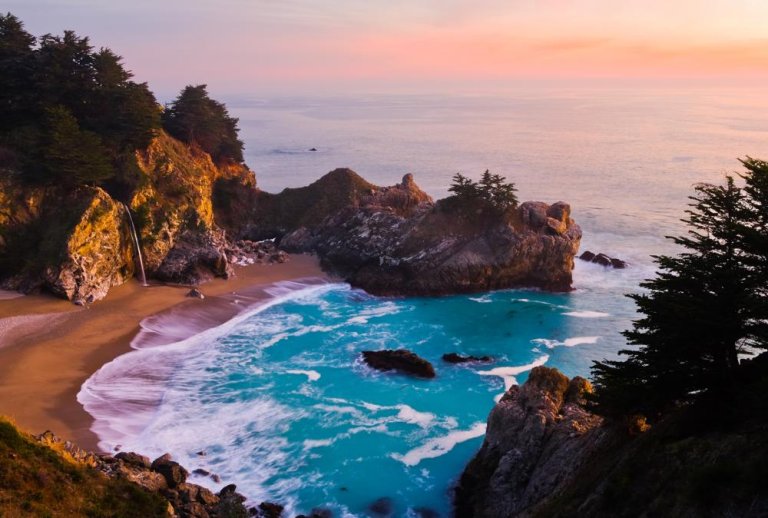 McWay Falls in Big Sur is a rare Waterfall that flows directly into the ...